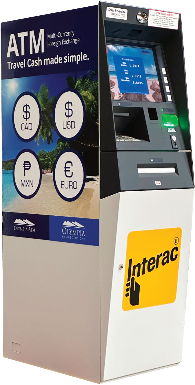 Olympia Foreign Exchange ATMs Calgary | Buy MXN (Pesos), EUR, USD, CAD